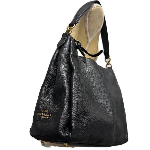 Coach | Bags | Coach Shay Black Pebble Leather Shoulder Crossbody Bag ...